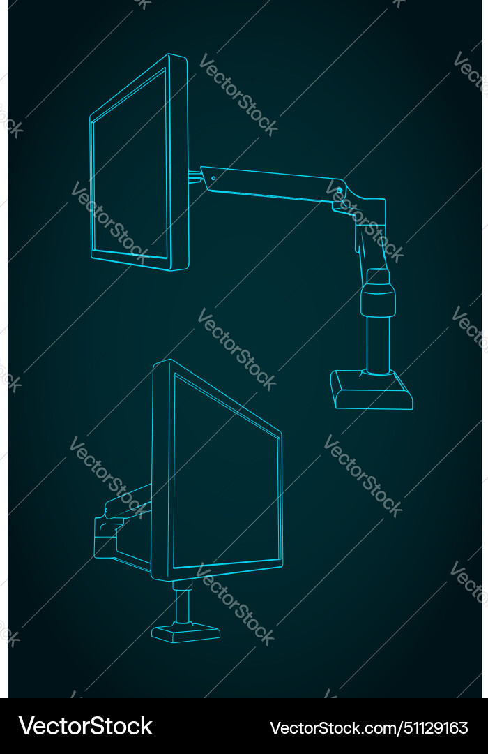 Single monitor arm mount Royalty Free Vector Image
