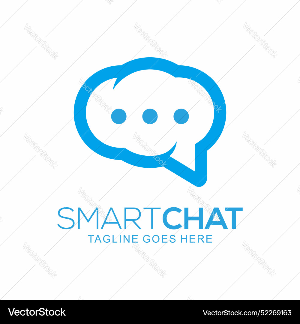 Smart chat logo design element template Royalty Free Vector