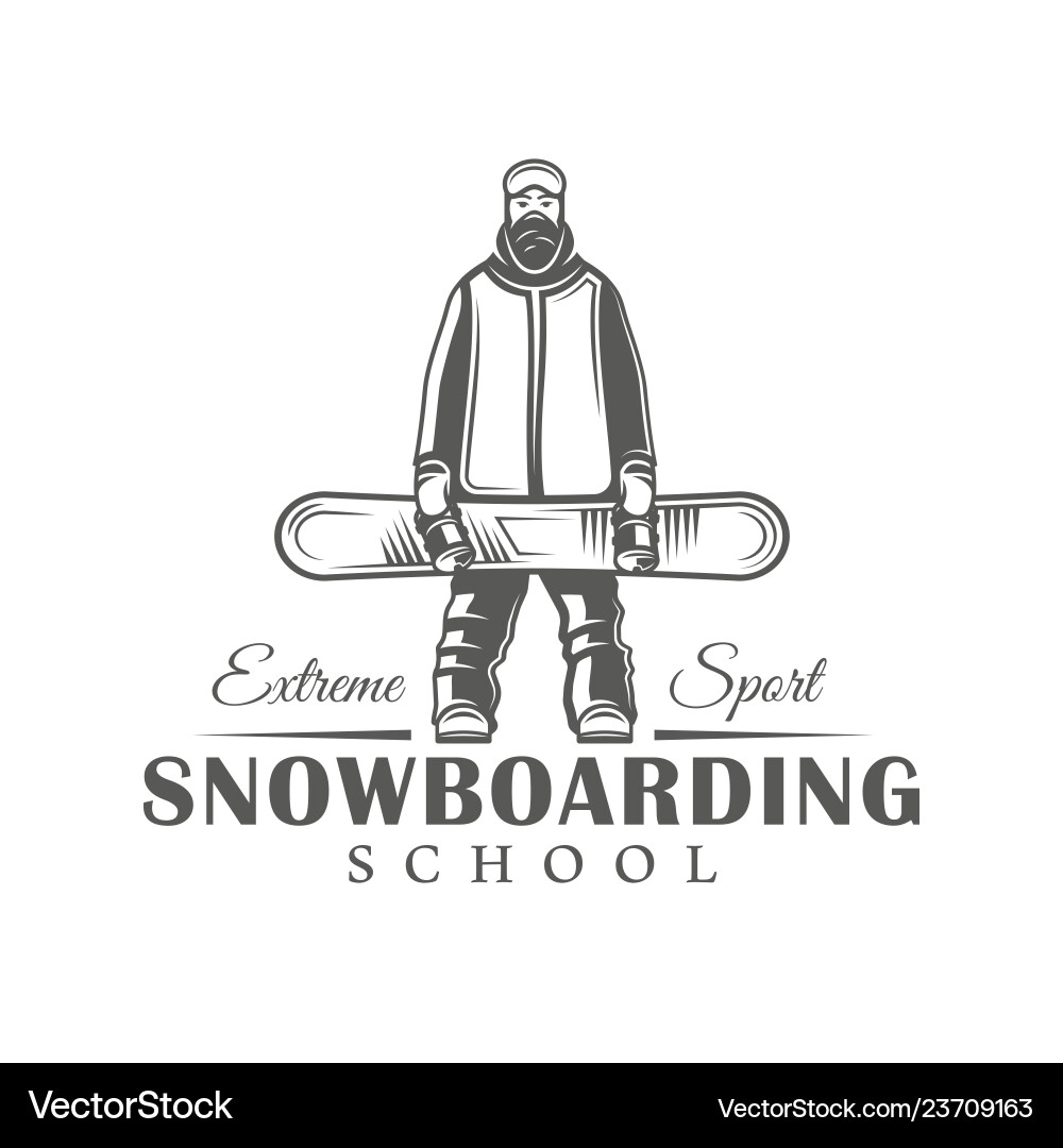 Vintage snowboarding label Royalty Free Vector Image