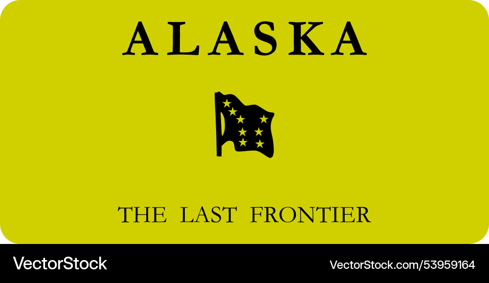 Alaska license plate Royalty Free Vector Image