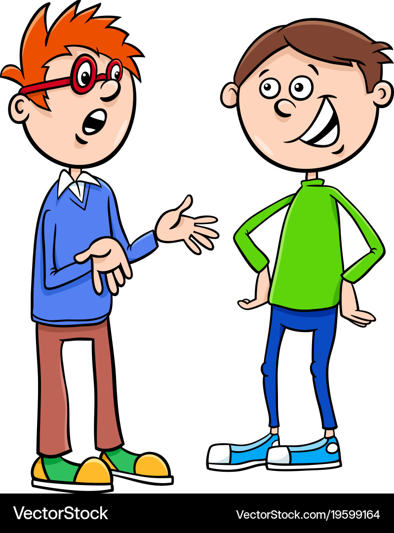 Group of Young Boys Talking Royalty Free Vector Image