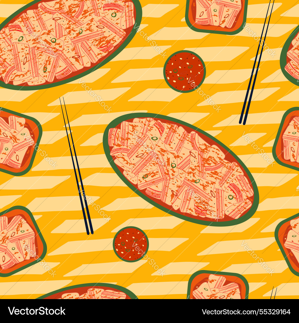 Korean kimchi seamless pattern traditional Vector Image