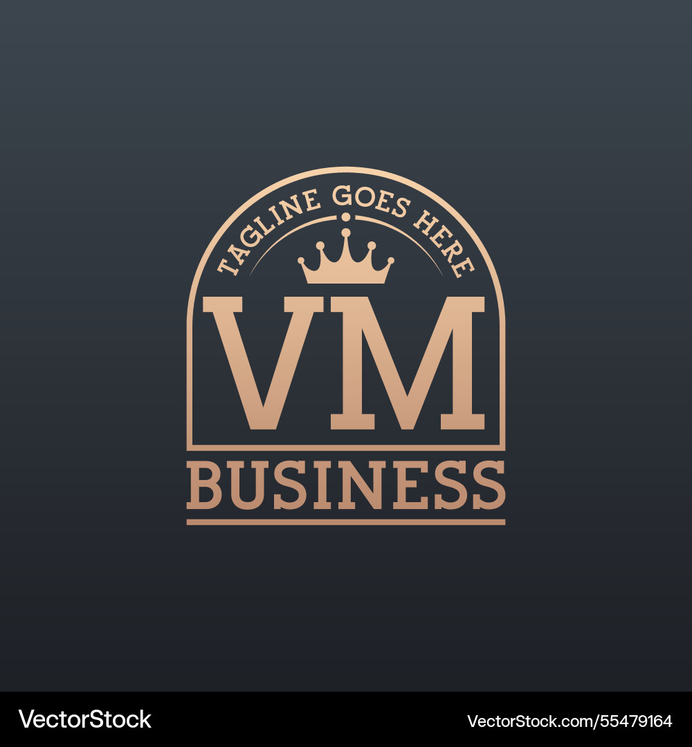 Luxury vm logo with crown elegant letter Vector Image