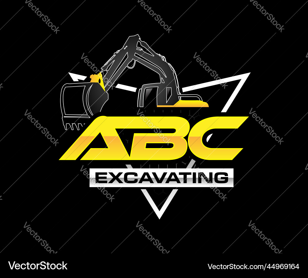 Modern excavating business logo design template Vector Image
