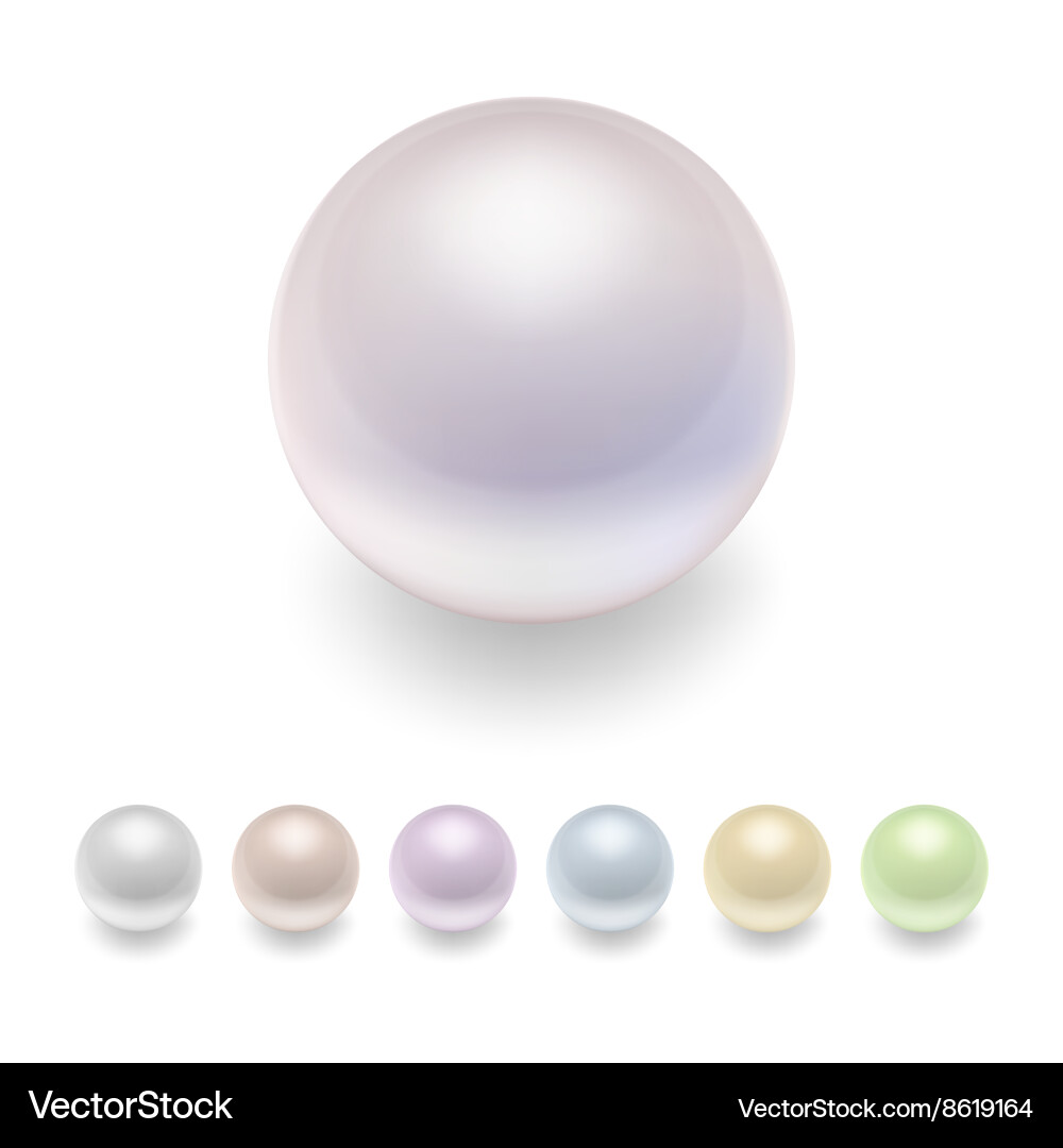 Pearls set Royalty Free Vector Image - VectorStock