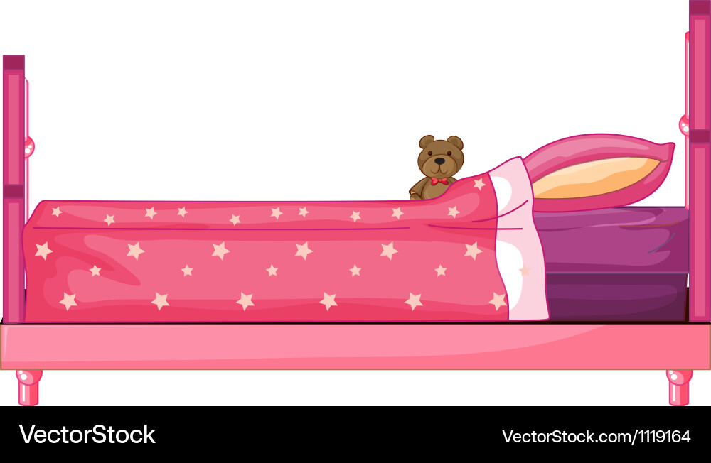 Pink bed Royalty Free Vector Image - VectorStock