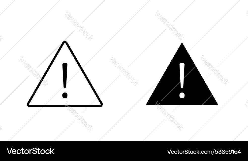 Warning icon set Royalty Free Vector Image - VectorStock