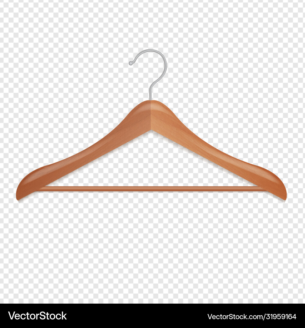 Wooden hanger isolated transparent background Vector Image