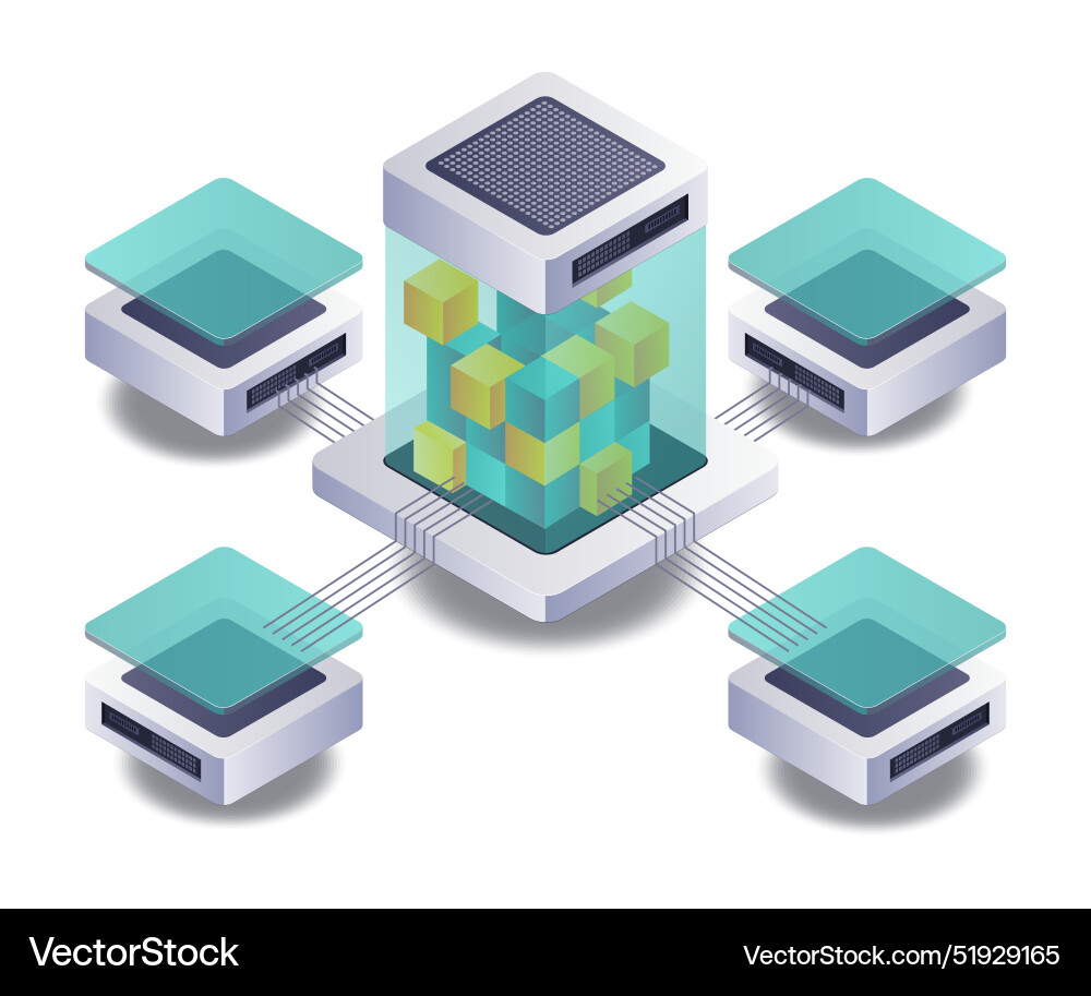 Blockchain server network technology Royalty Free Vector Blockchain server network technology Royalty Free Vector