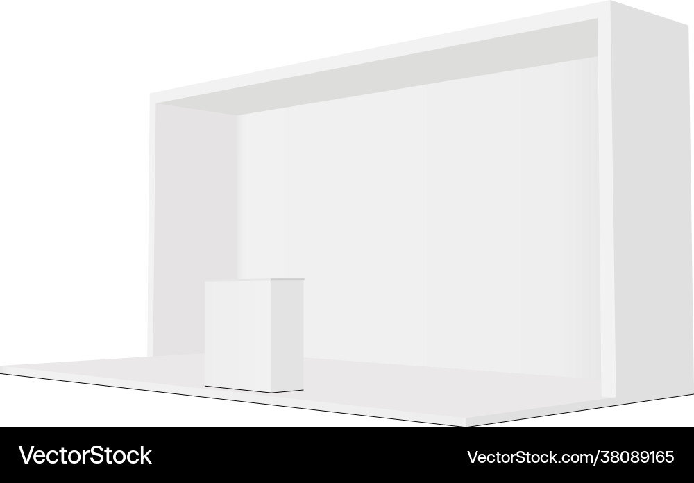 Exhibition trade show booth with table Royalty Free Vector