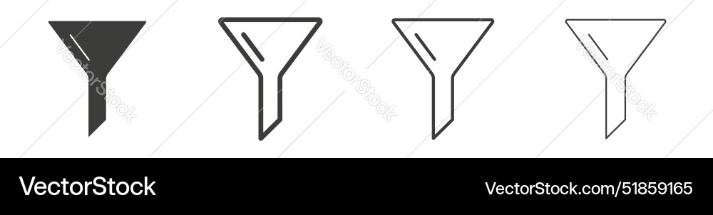 Filter icon set marketing sales conversion line Vector Image