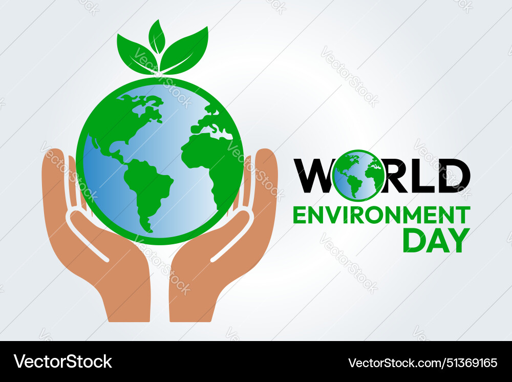 Hands holding the earth world environment day Vector Image