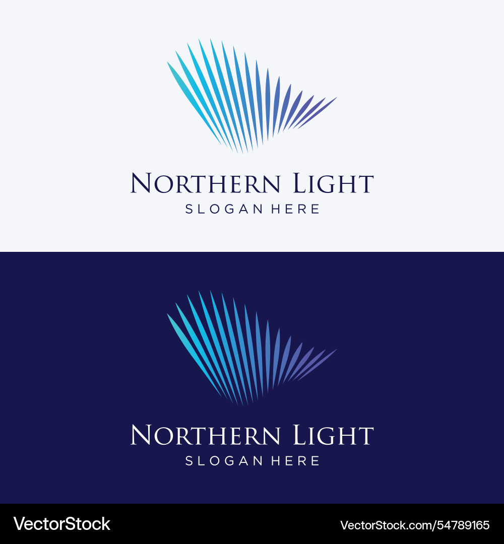 Northern lights wave logo design was inspired Vector Image