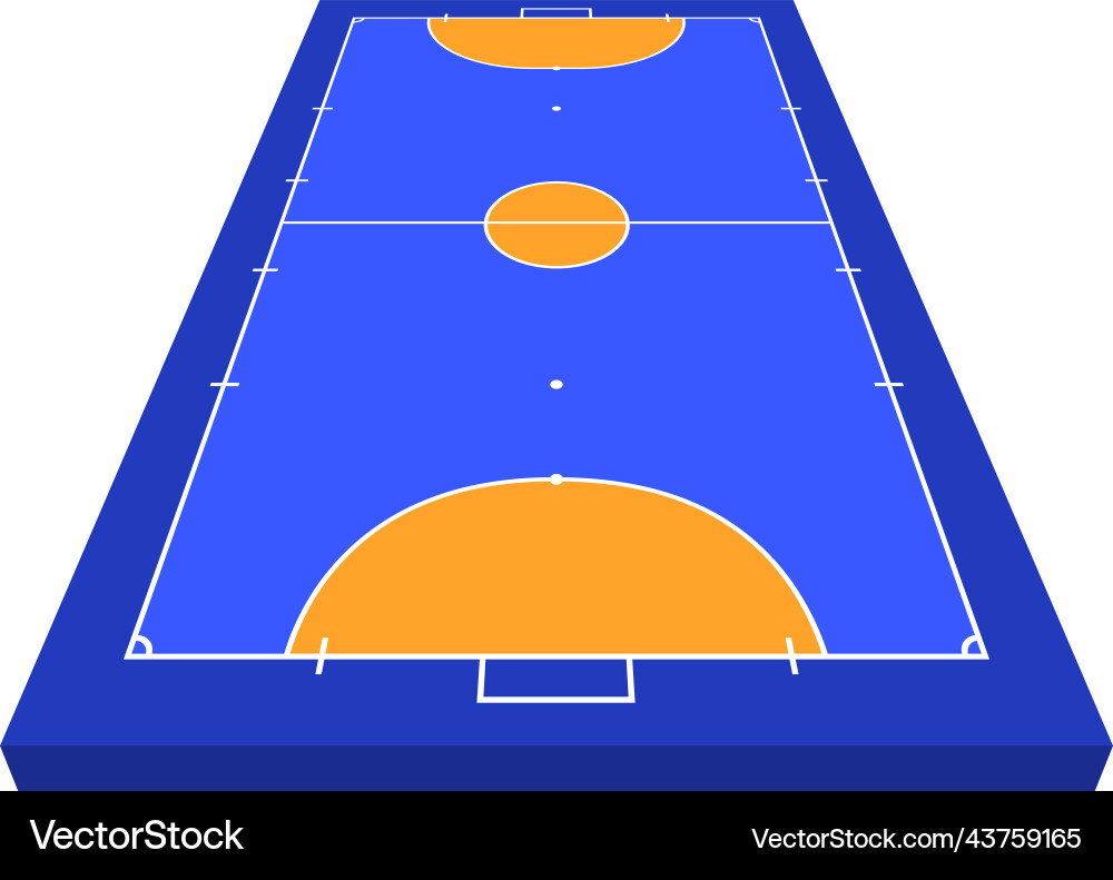 Perspective view field for futsal orange outline Vector Image