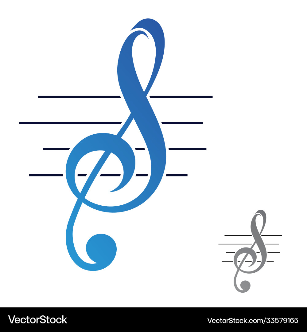 S Shape Musical Notes Icon Royalty Free Vector Image