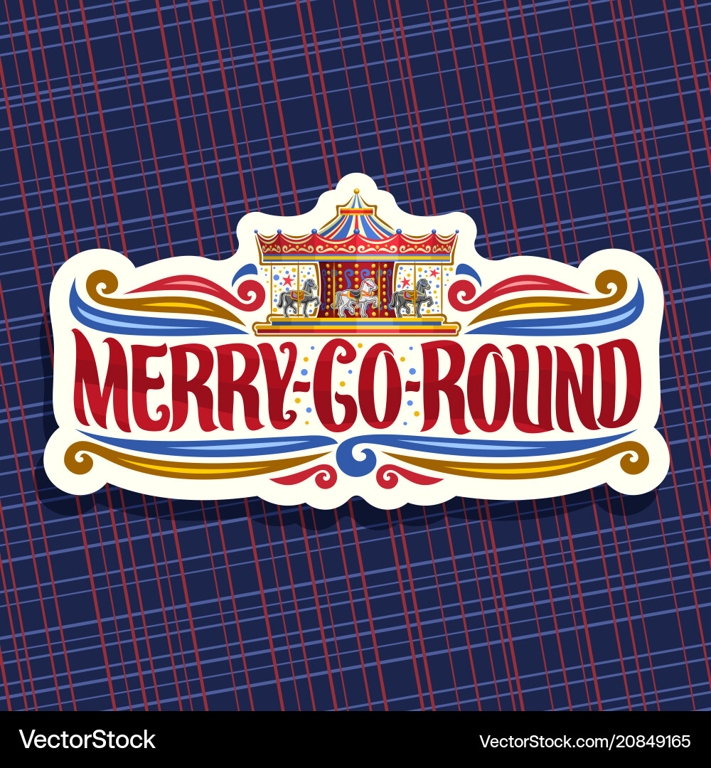 Vintage Carousel Logo Royalty Free Vector Image