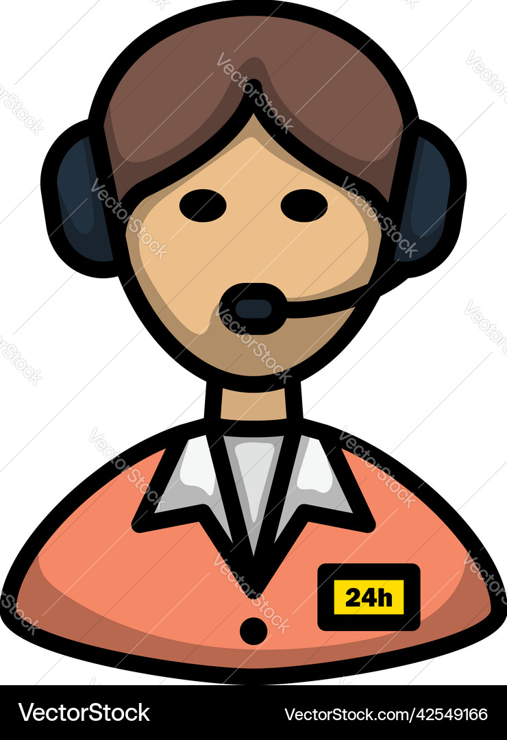 24 hour operator icon Royalty Free Vector Image