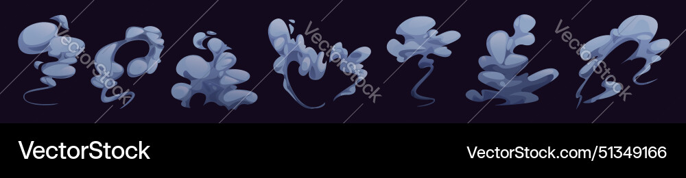 Comic cloud smoke effect cartoon dust steam puff Vector Image