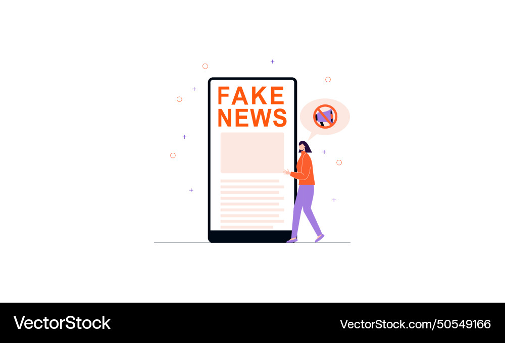 Fake news metaphors mass media propaganda Vector Image