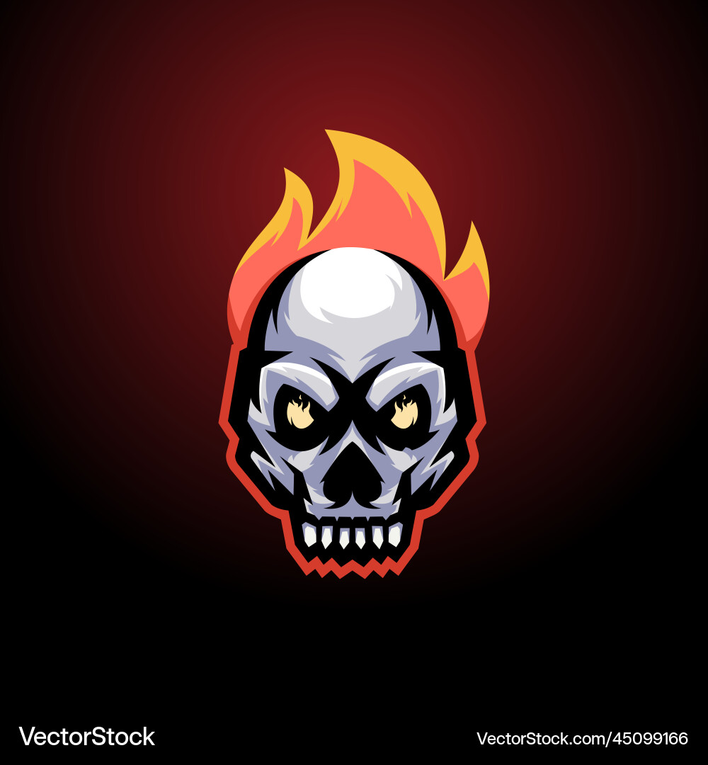 Fire skull mascot Royalty Free Vector Image - VectorStock