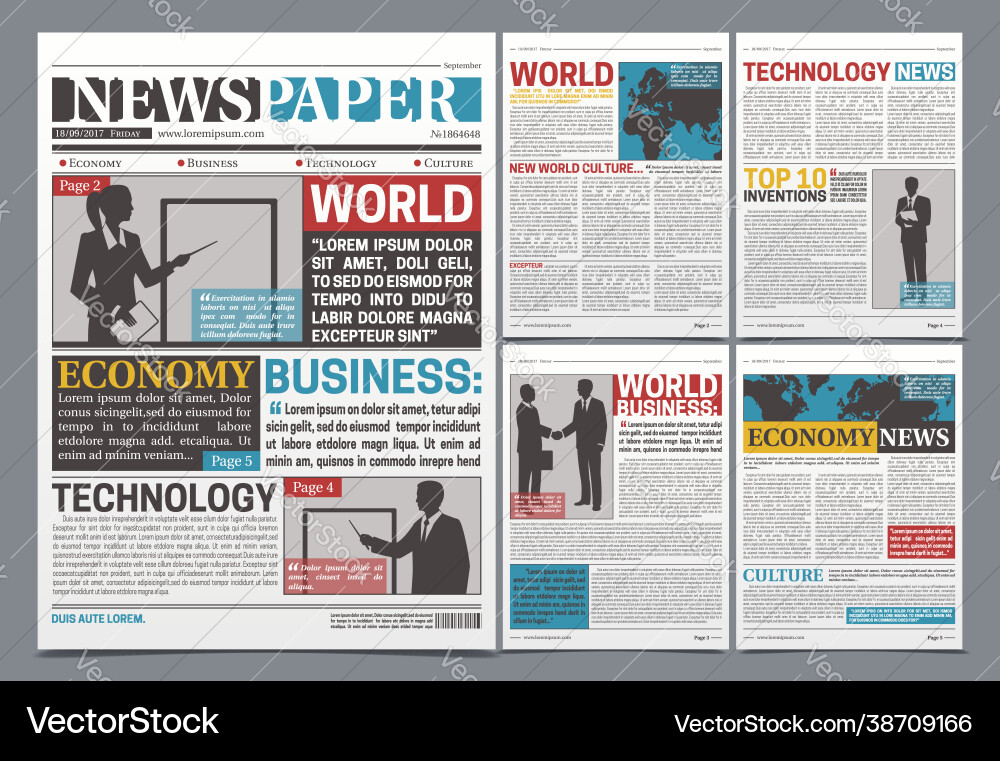 Newspaper online template realistic poster Vector Image