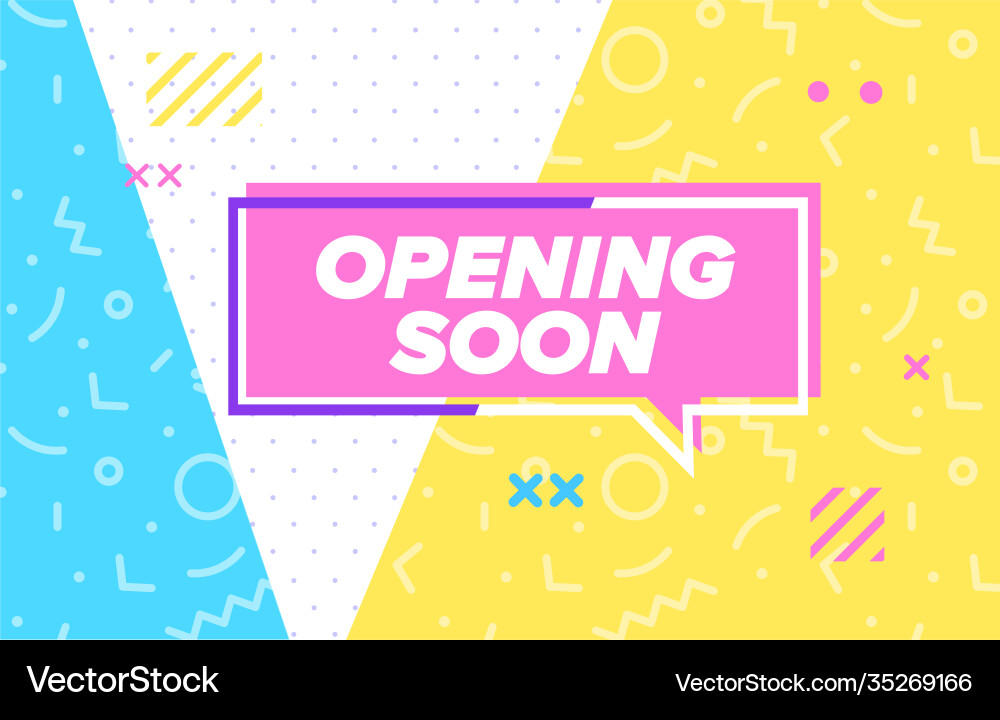 Opening soon in design banner template Royalty Free Vector