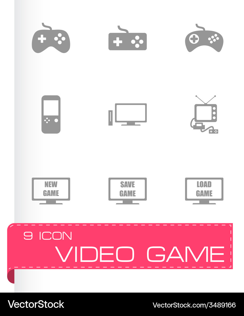 Video game icon set Royalty Free Vector Image - VectorStock