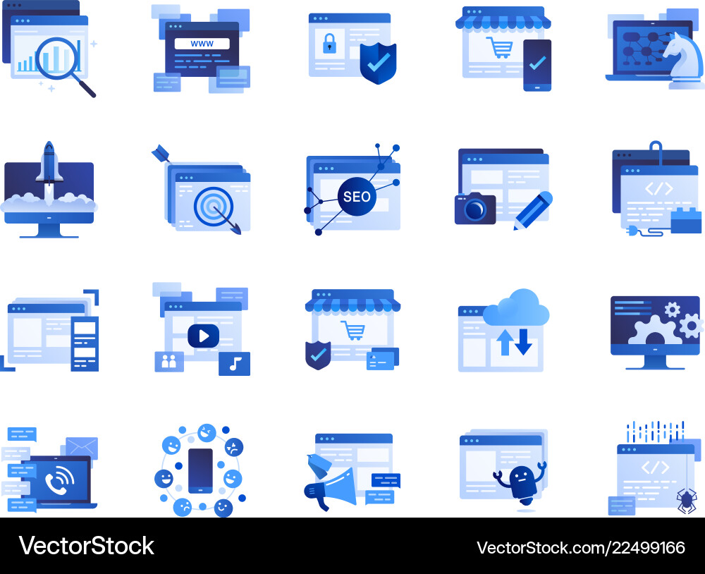 Web and marketing icon set Royalty Free Vector Image