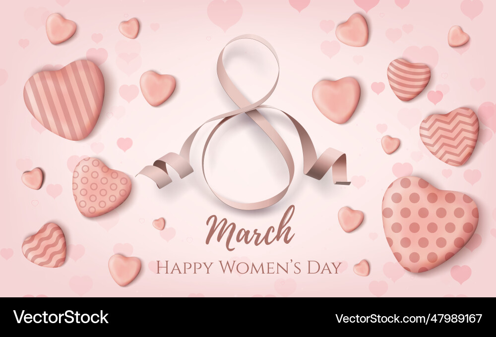 8 march international womens day horizontal pink Vector Image