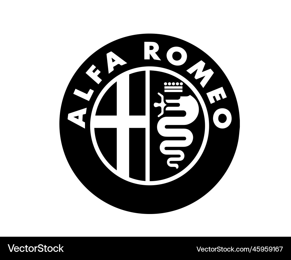 Alfa romeo brand logo symbol black design Vector Image