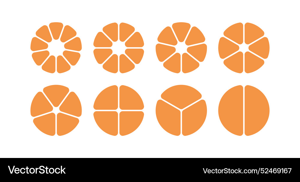 Circle division infographic icon set pie chart Vector Image Circle division infographic icon set pie chart Vector Image