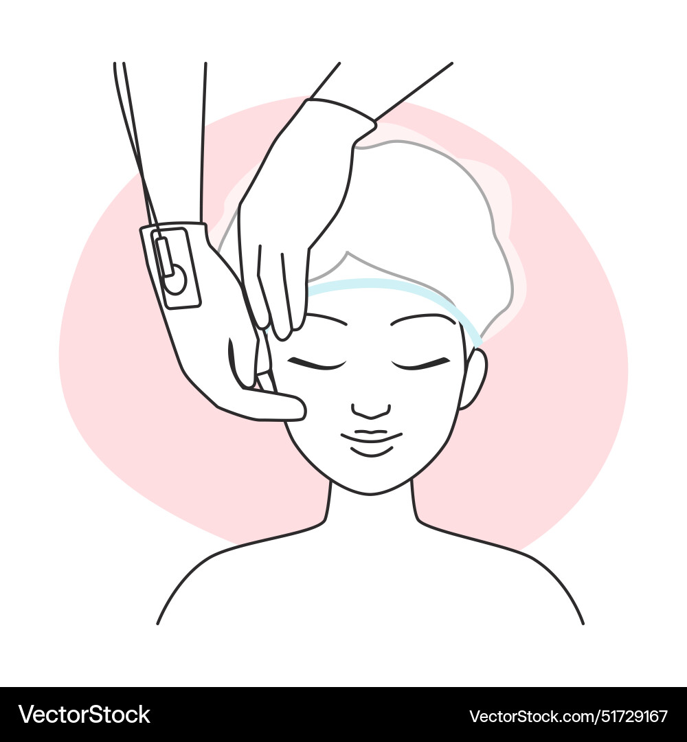 Cosmetologist making stimulating facial therapy Vector Image