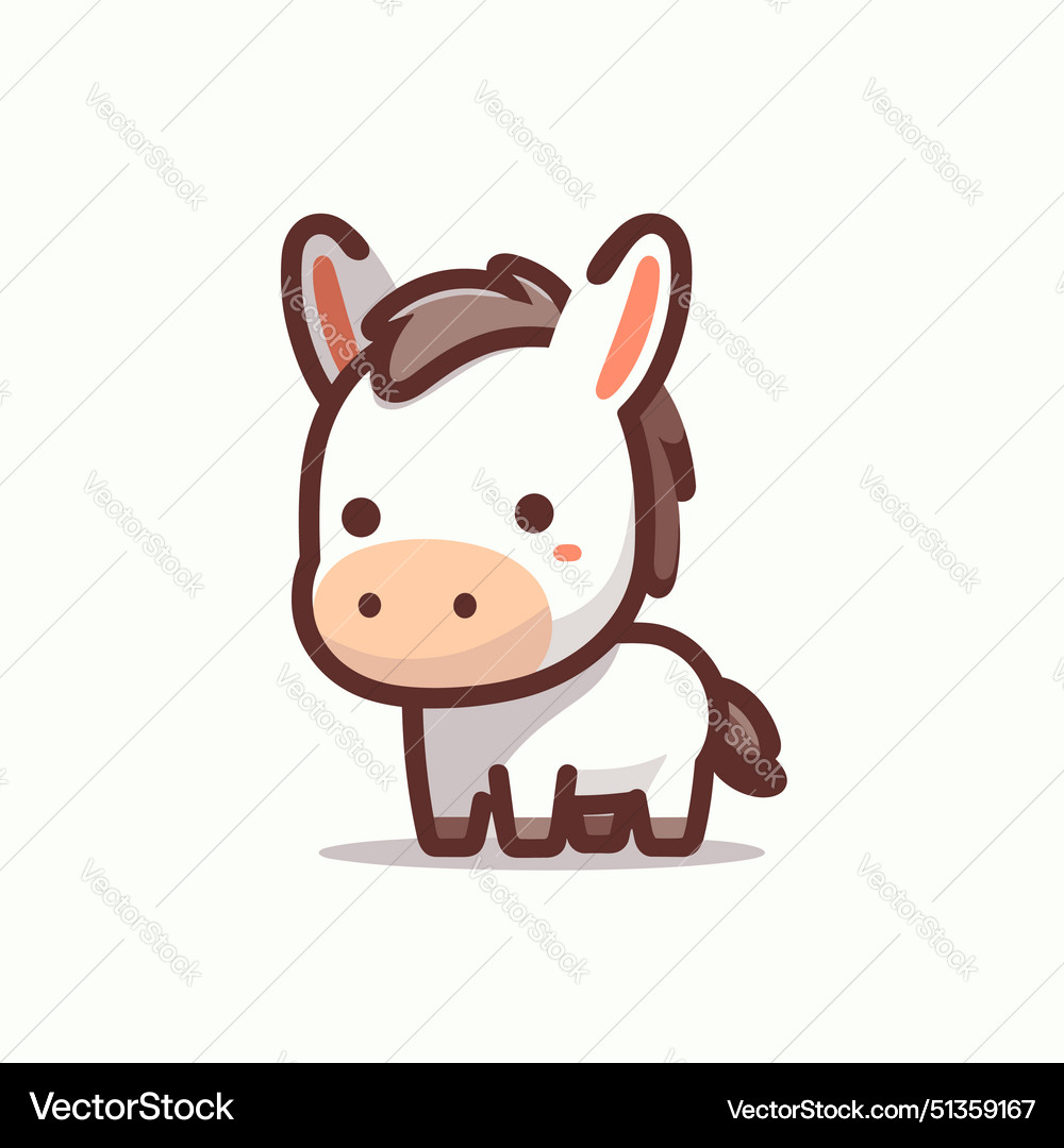 Cute lil donkey Royalty Free Vector Image - VectorStock