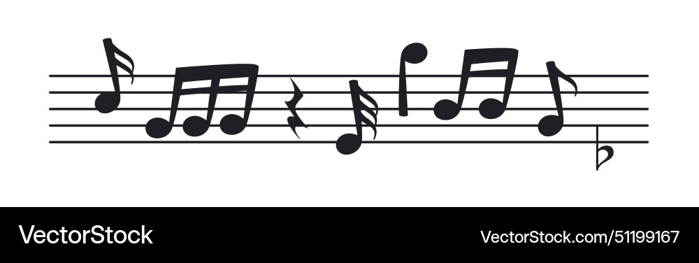 Cute music note sheet icon staff Royalty Free Vector Image