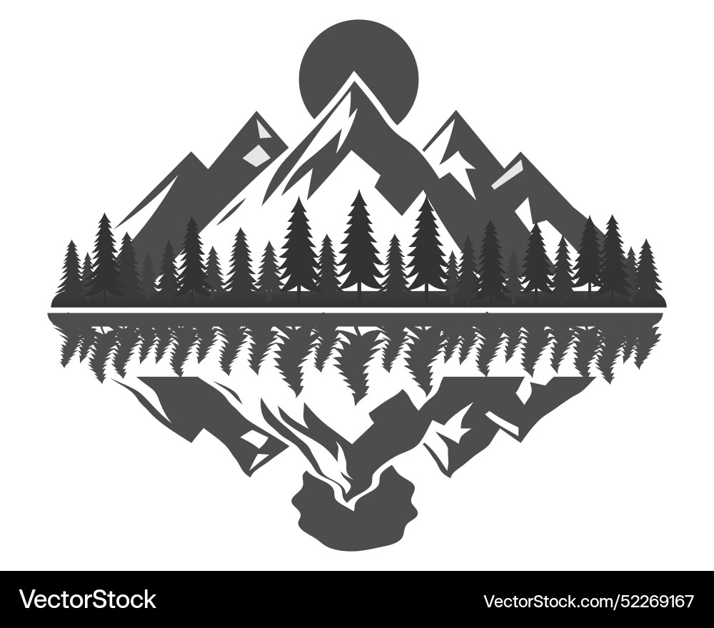 Design elements camping mountain Royalty Free Vector Image