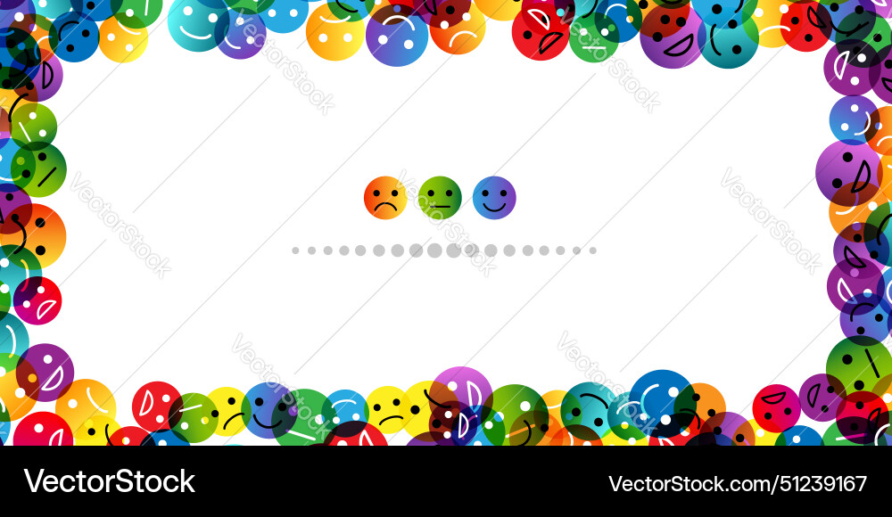 Emotion conceptual horizontal frame Royalty Free Vector