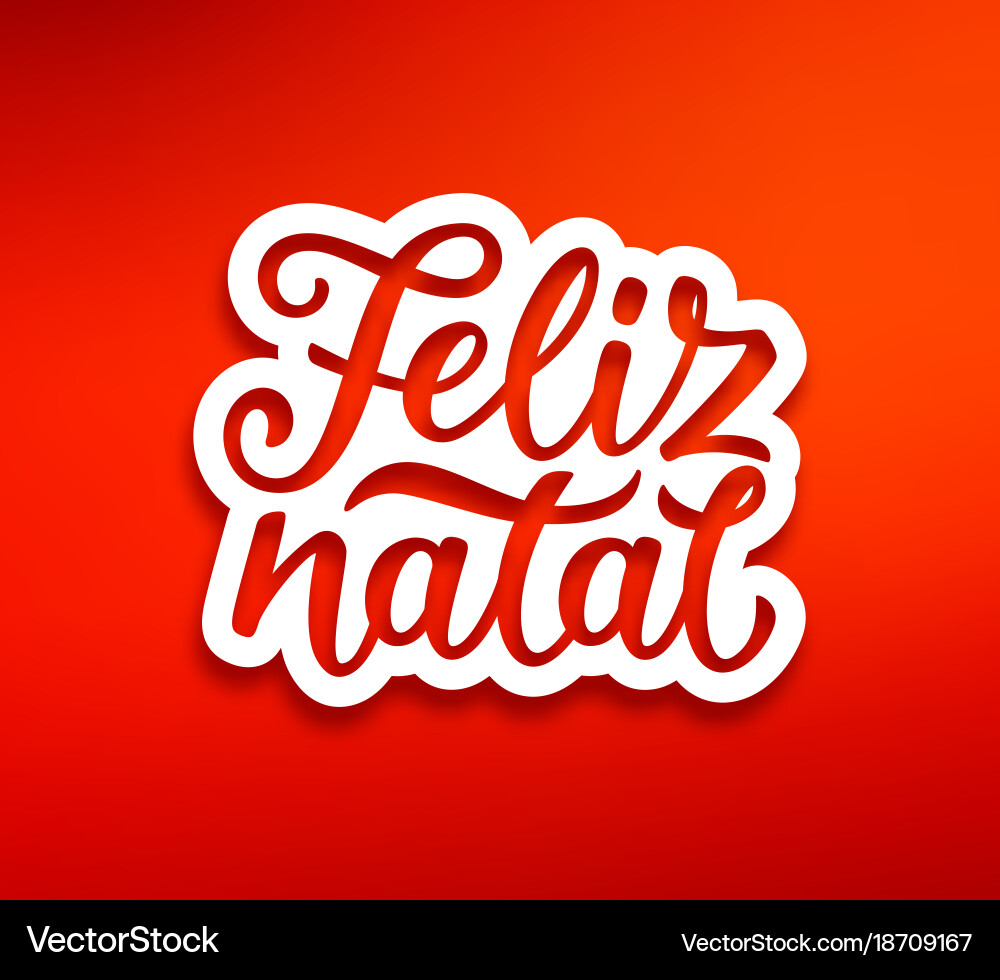 Feliz natal modern calligraphic lettering Vector Image
