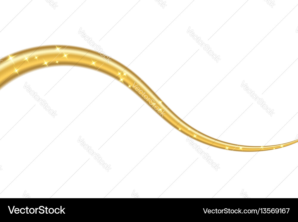 Gold wave ribbon Royalty Free Vector Image - VectorStock