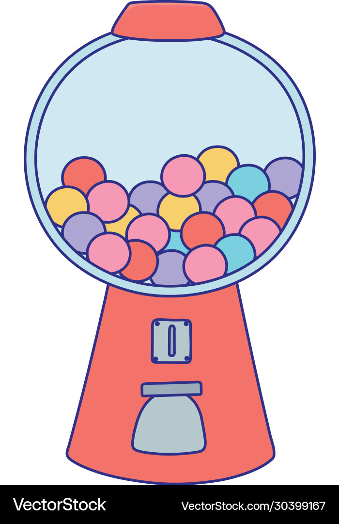 Gumball dispenser sweet candy confectionery Vector Image