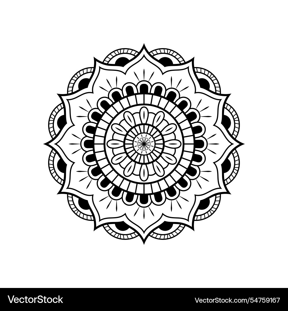 Intricate mandala design for coloring Royalty Free Vector