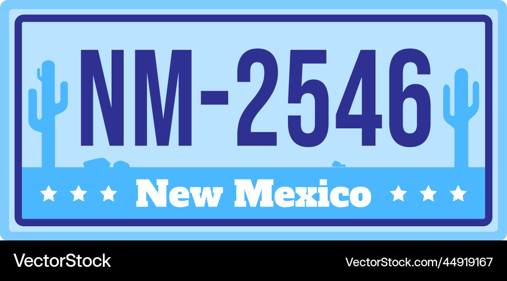 License plate with american winage number auto Vector Image