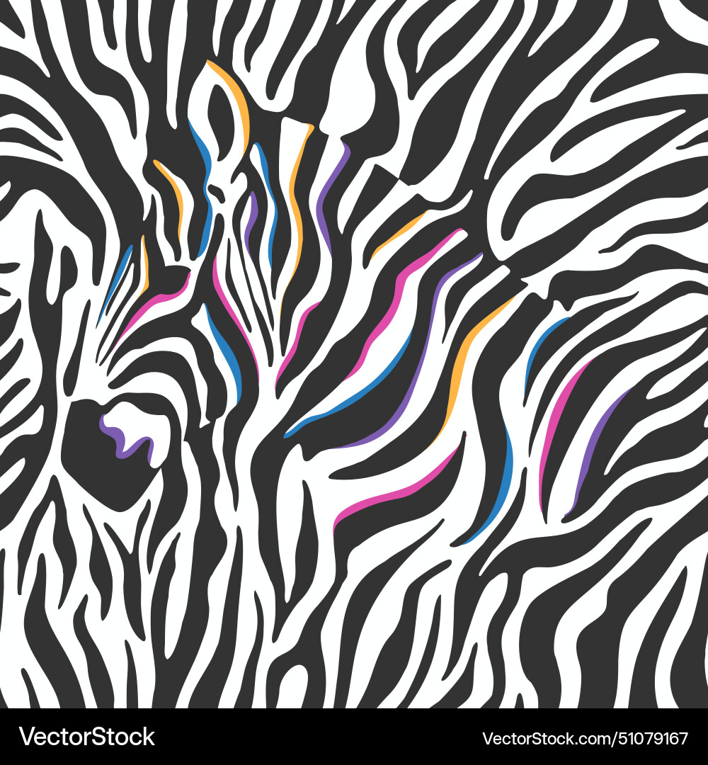 Multicolored zebra head abstract pattern modern Vector Image