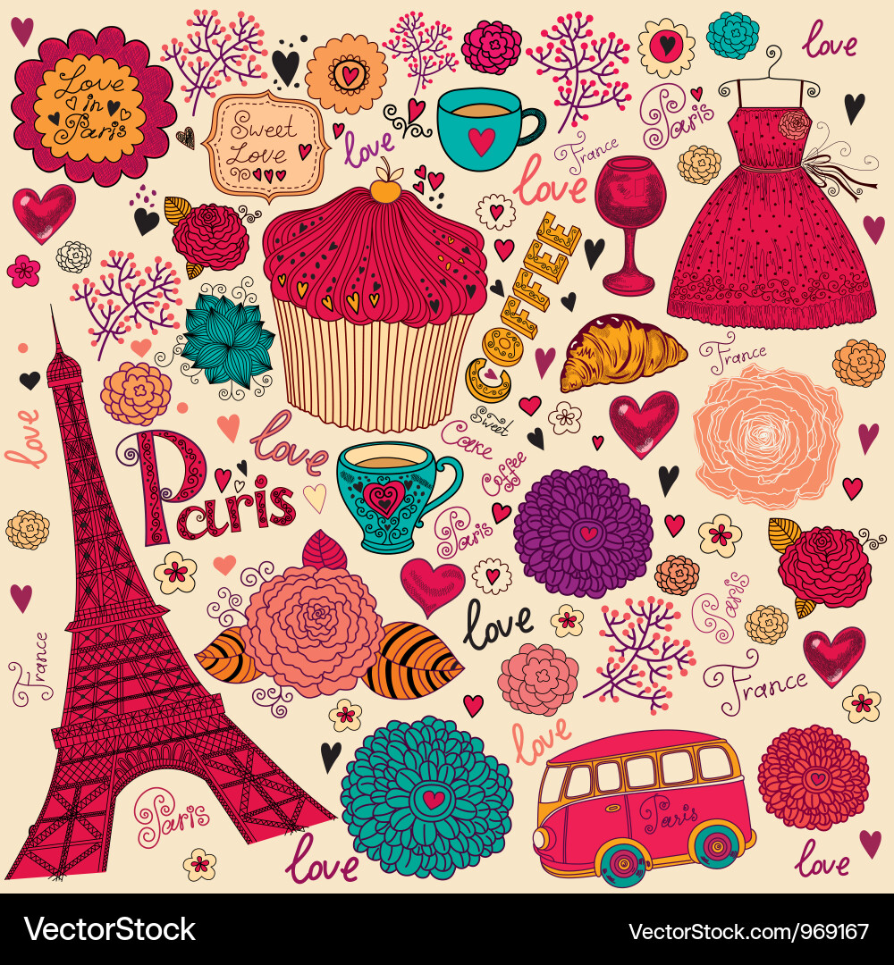 Paris background Royalty Free Vector Image - VectorStock