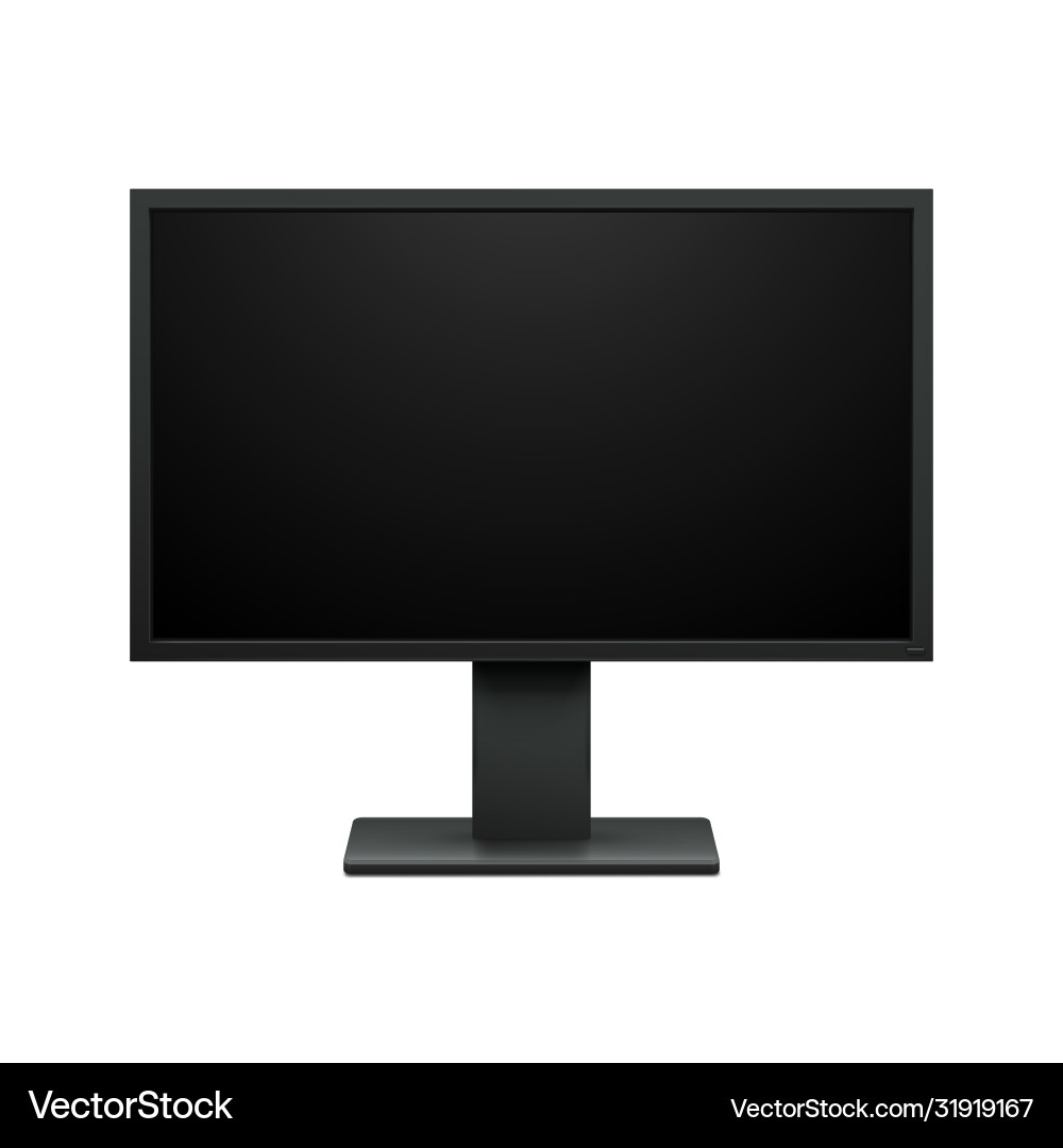 Realistic 3d computer screen mockup Royalty Free Vector