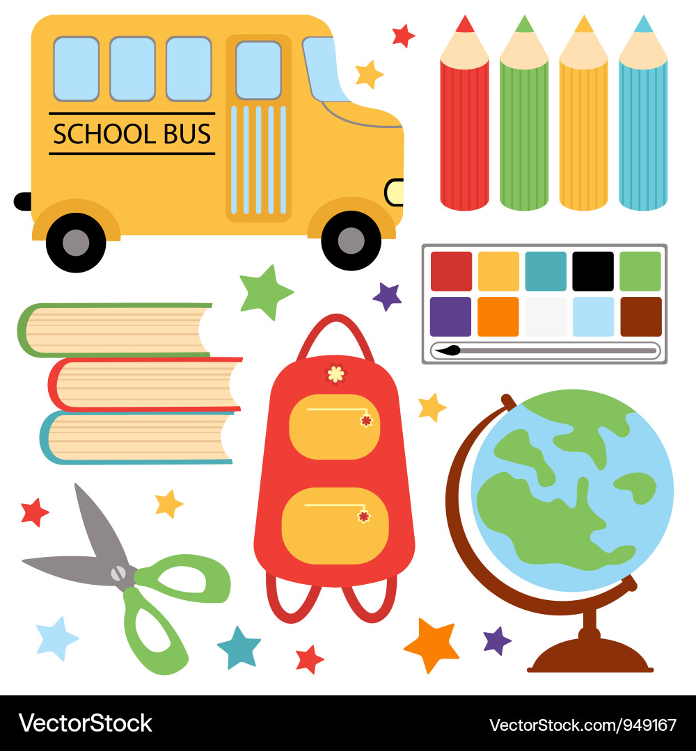 School set Royalty Free Vector Image - VectorStock