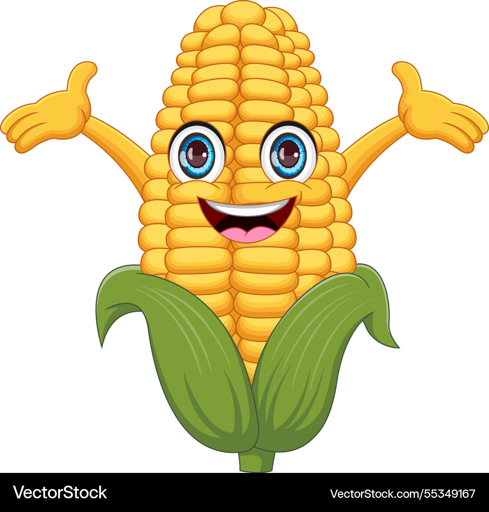 Sweet corn cartoon character Royalty Free Vector Image