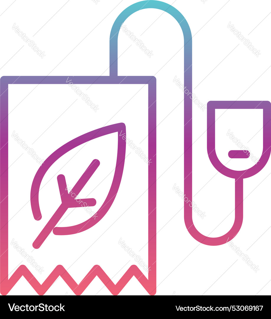 Tea bag line gradient design Royalty Free Vector Image