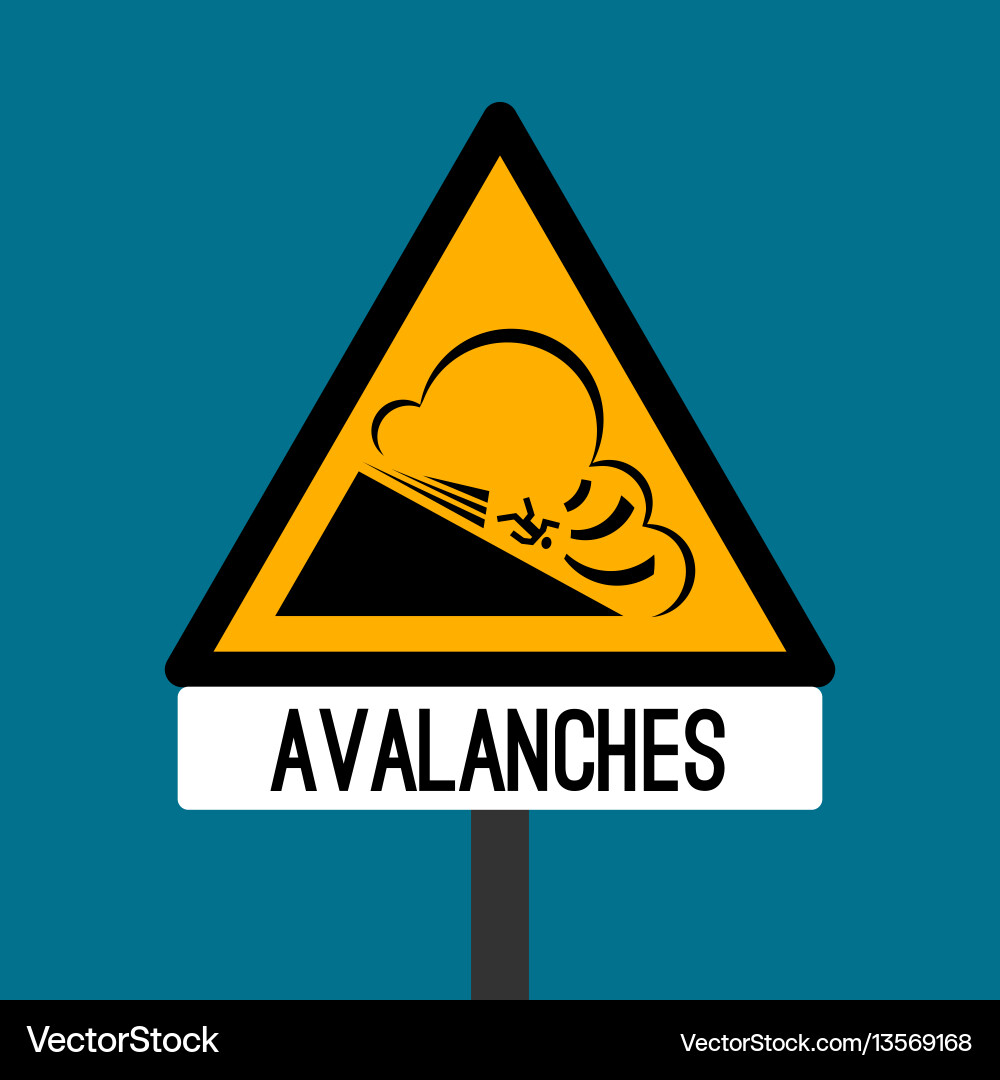 Avalanche Warning Road Sign Royalty Free Vector Image