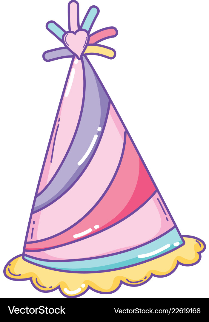Birthday hat cartoon Royalty Free Vector Image