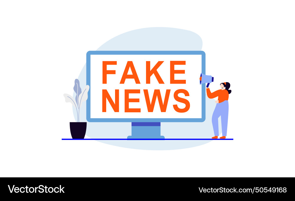 Fake news metaphors mass media propaganda Vector Image